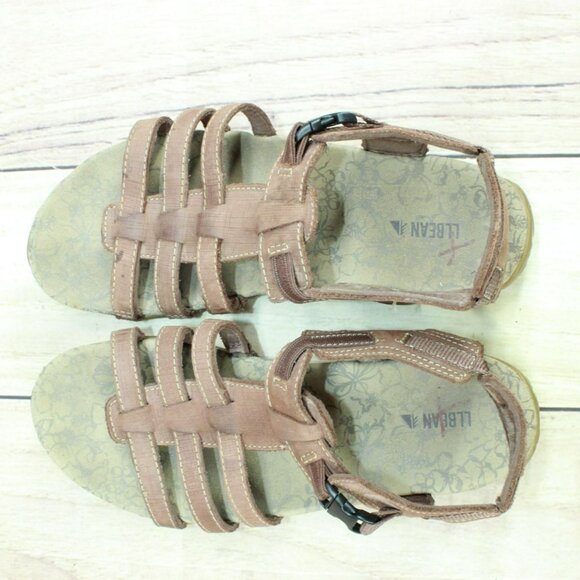 L.L. Bean | Shoes | Ll Bean Brown Leather Slingback Strappy Buckle ...